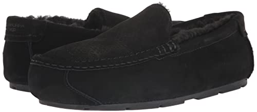 Koolaburra by UGG Men's Tipton Emboss Slipper, Black, Size 8