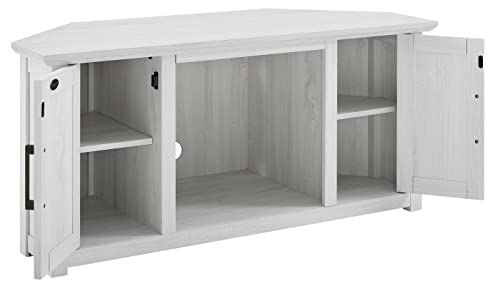 Crosley Furniture Camden TV Stand for 50+ inch TVs, Entertainment Center with Adjustable Storage Shelves, Whitewash