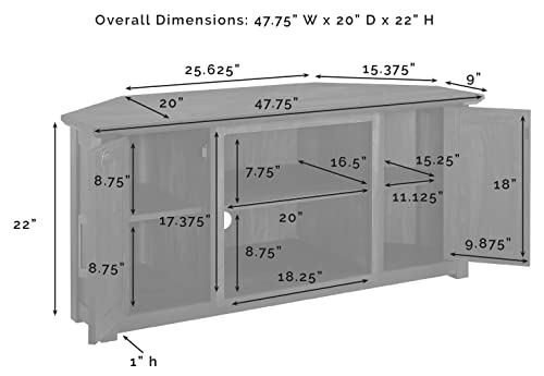Crosley Furniture Camden TV Stand for 50+ inch TVs, Entertainment Center with Adjustable Storage Shelves, Whitewash