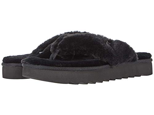 Koolaburra by UGG Women's FURR-EE Flip-Flop, Black, 11