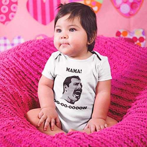 Yelo Pomelo Mama Ooh Baby Bodysuit, Unique Rock Band Clothing for Queen Fans