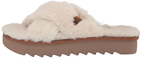Koolaburra by UGG Women's Fuzz It Sandal, Natural, Size 11