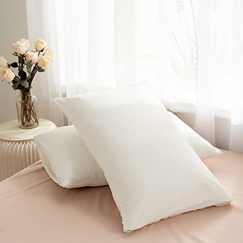 TOCOMOA Duvet Cover Queen Size, 100% Microfiber Off White Comforter Cover Set, Ultra Soft 3 Pieces Bedding Set with 1 Duvet Cover 90x90 inches and 2 Pillowcases