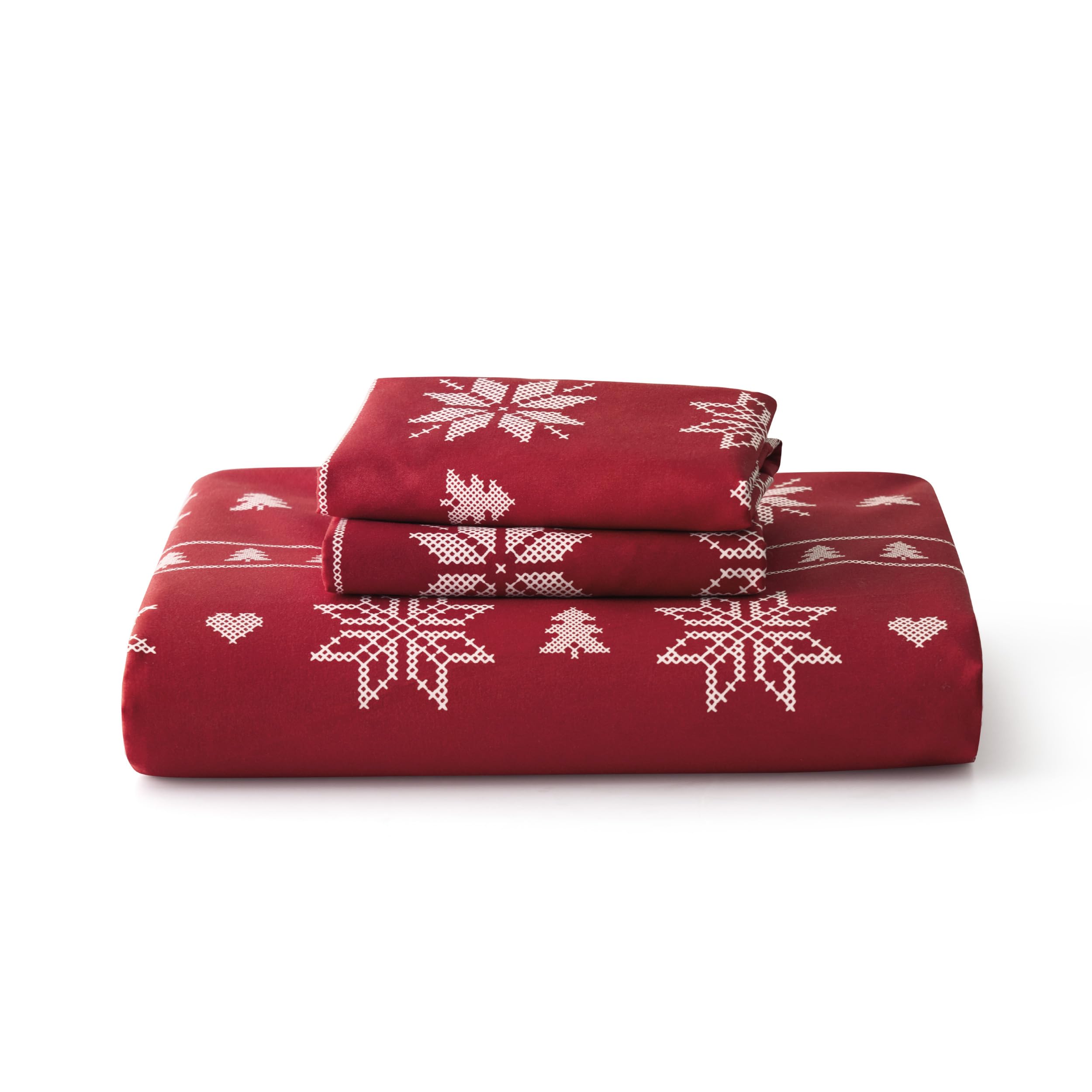Bedsure Christmas Duvet Cover Queen - Holiday Bedding Collection Featuring a Christmas Snowflakes Pattern, Includes 1 Duvet Cover and 2 Pillow Shams (Queen, Snowflake)