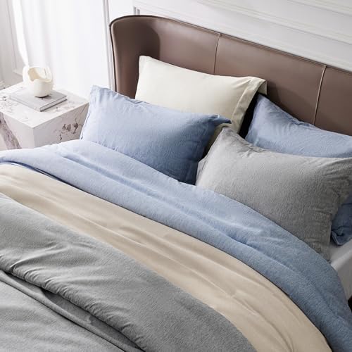 Bedsure Beige Duvet Cover King Size - Super Soft Cationic Dyed Duvet Cover for Kids with Zipper Closure, 3 Pieces, No Comforter(King, 104"x90")