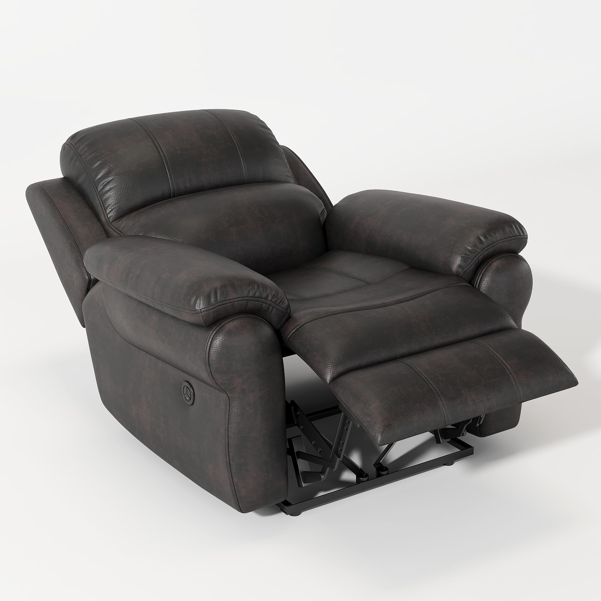 EMKK Massage Reclining Chair with Magazine Bag, USB Button, Manual Single Sofa Heavy Duty for Living Room,Home Theater Easy Lounge with Fabric Padded Seat Backrest, Espresso