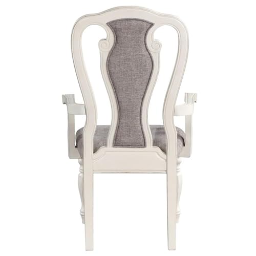 Acme Florain Wooden Arm Chairs in Gray and Antique White (Set of 2)