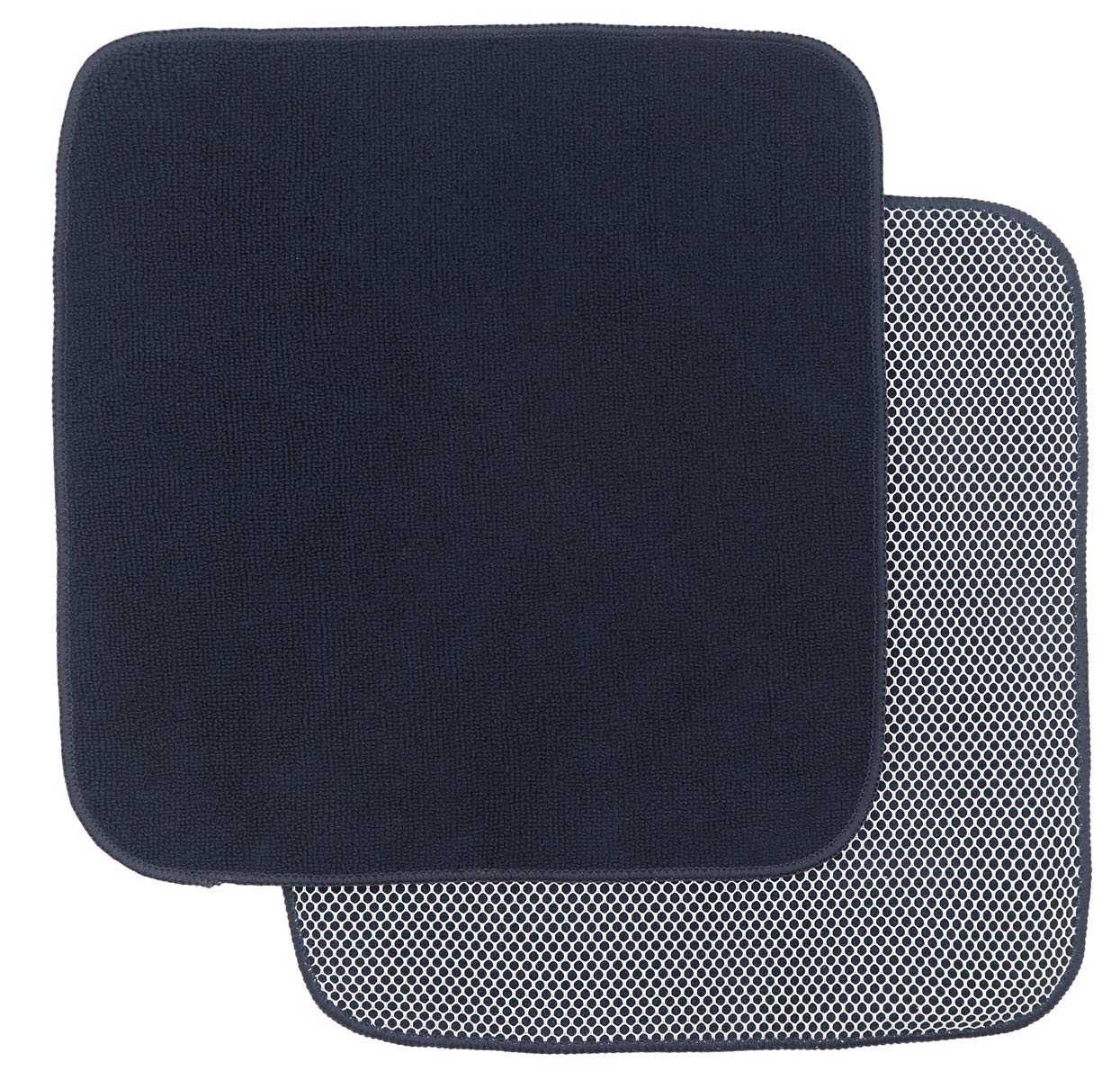 VeraSong Microfiber Dish Cloths Fast Drying Kitchen Cleaning Cloth Dish Rags Dust Cloths Ultra Absorbent Lint Free Washcloths with Poly Scrub Side 12inch x 12inch 8 Pack (Black)