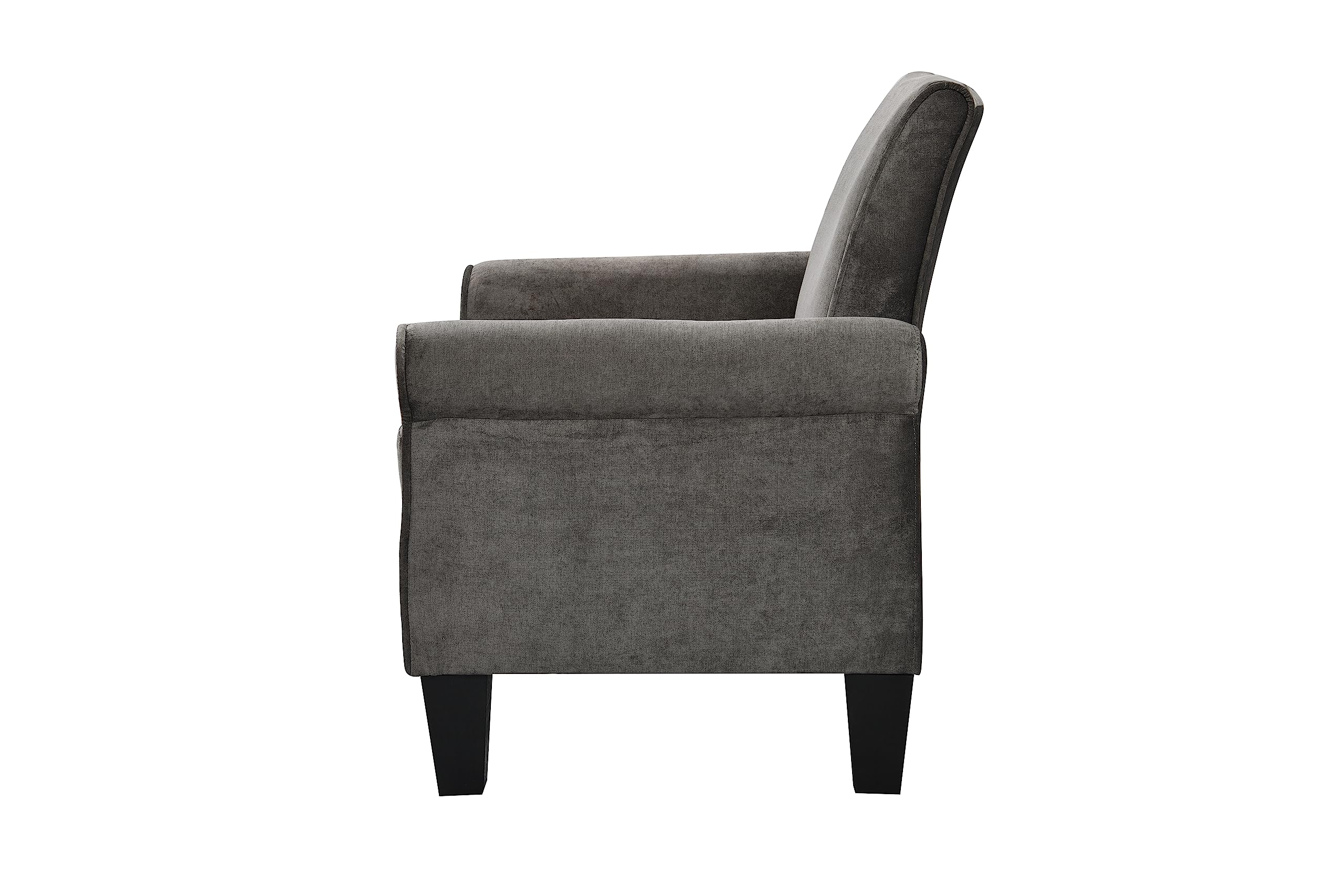 Lepfun Accent Living Room Chairs Modern Linen Fabric Comfy Reading Armchair for Bedroom Small Spaces Apartment Office, Charcoal Grey