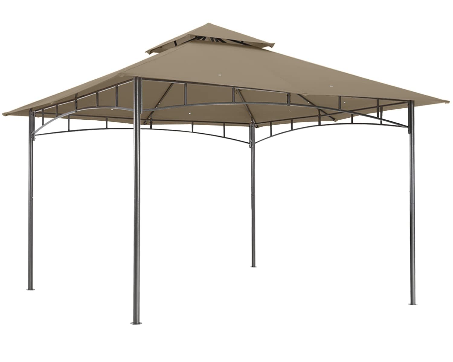 ABCCANOPY Gazebos for Patios 10x10 - Outdoor Steel Frame Gazebo for Lawn Backyard Garden Deck (Khaki)