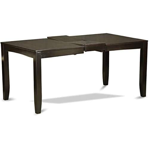 East West Furniture LYBO5-CAP-C Lynfield 5 Piece Room Set Includes a Rectangle Kitchen Table with Butterfly Leaf and 4 Linen Fabric Upholstered Dining Chairs, 36x66 Inch