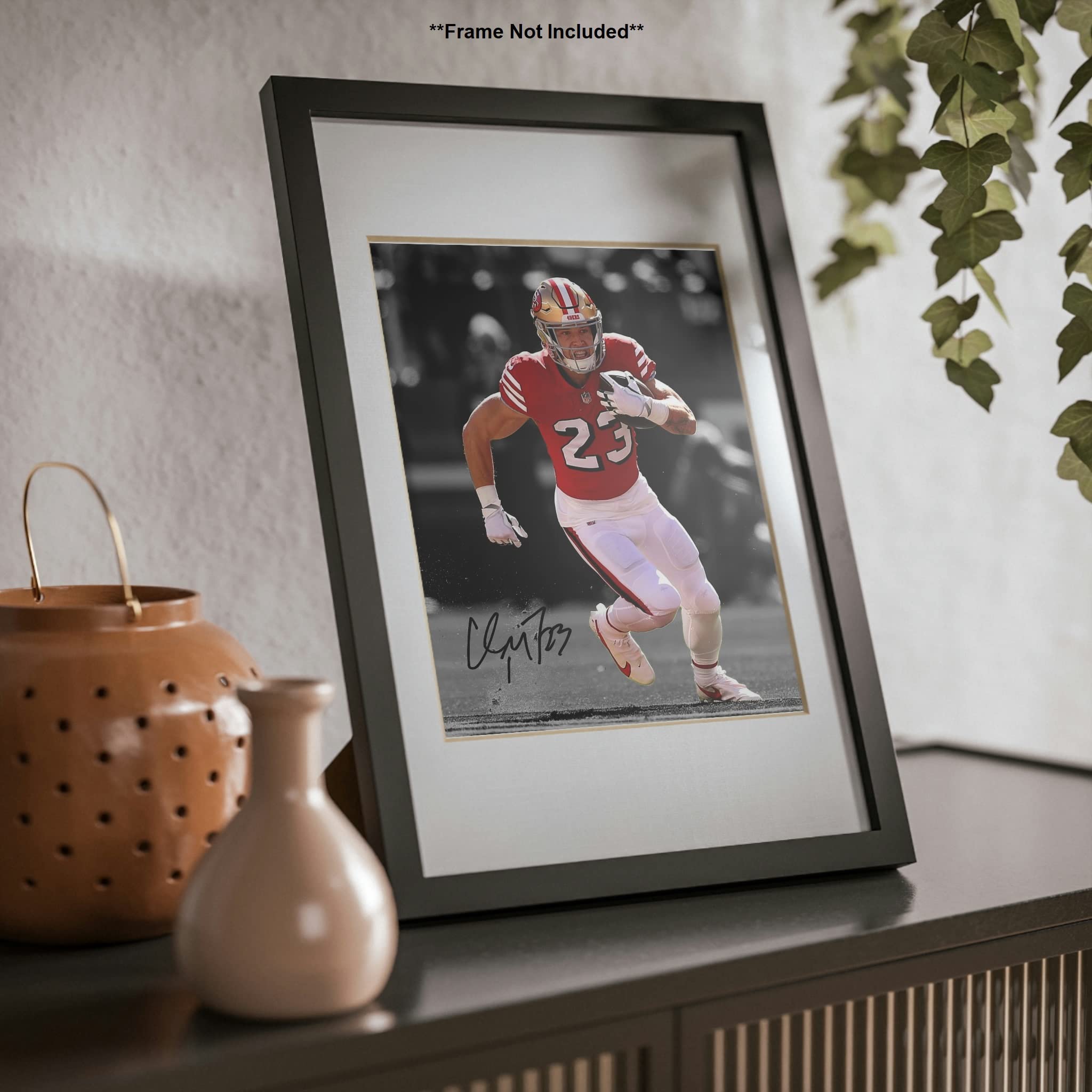 Ikonic Fotohaus Christian McCaffrey Epic Rush Signed Photo Autograph Print Wall Art Home Decor