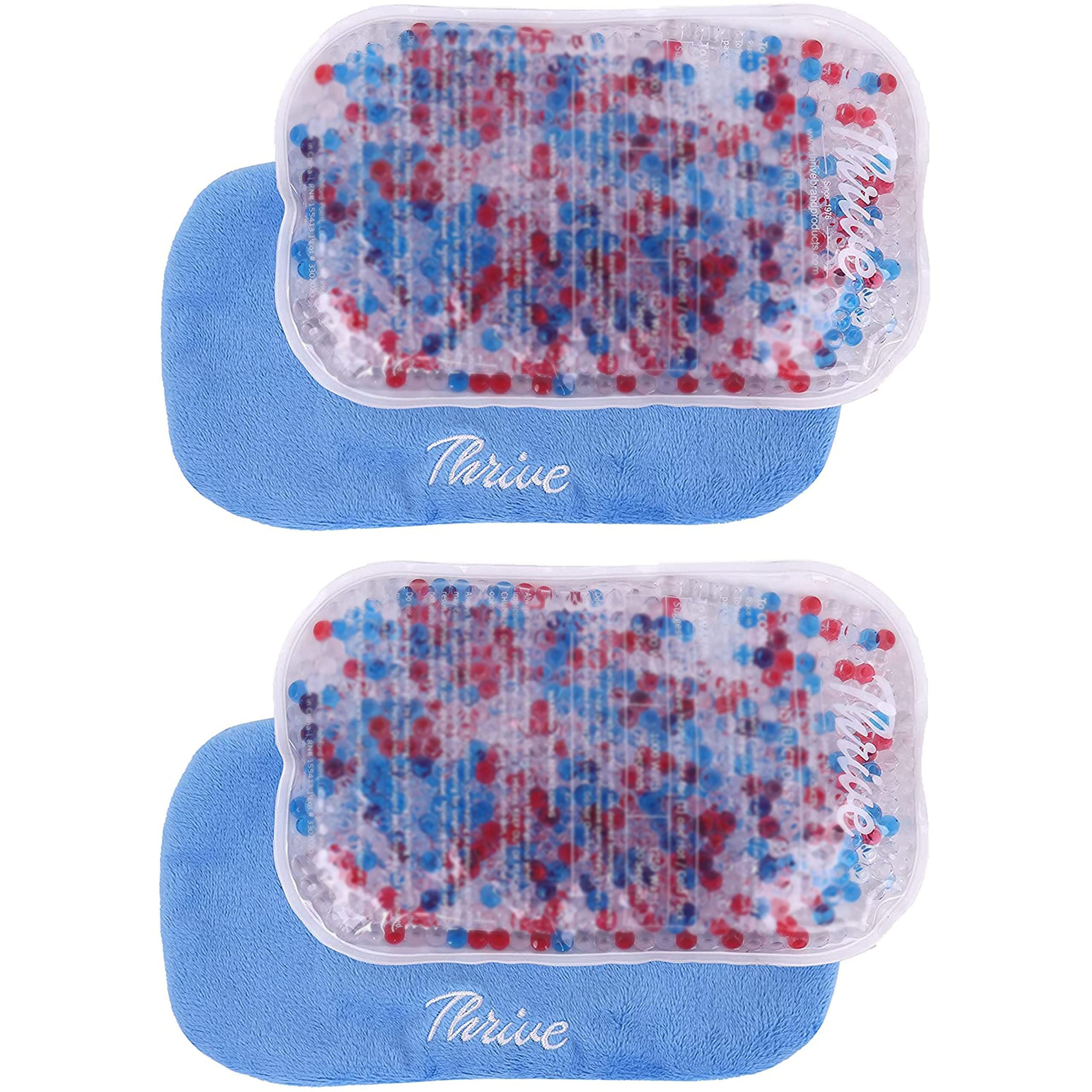 Thrive Reusable Gel Ice Pack for Injuries (2-Pack), FSA and HSA Approved, Flexible Hot and Cold Compress for Knees, Ankles, Arms, and Back