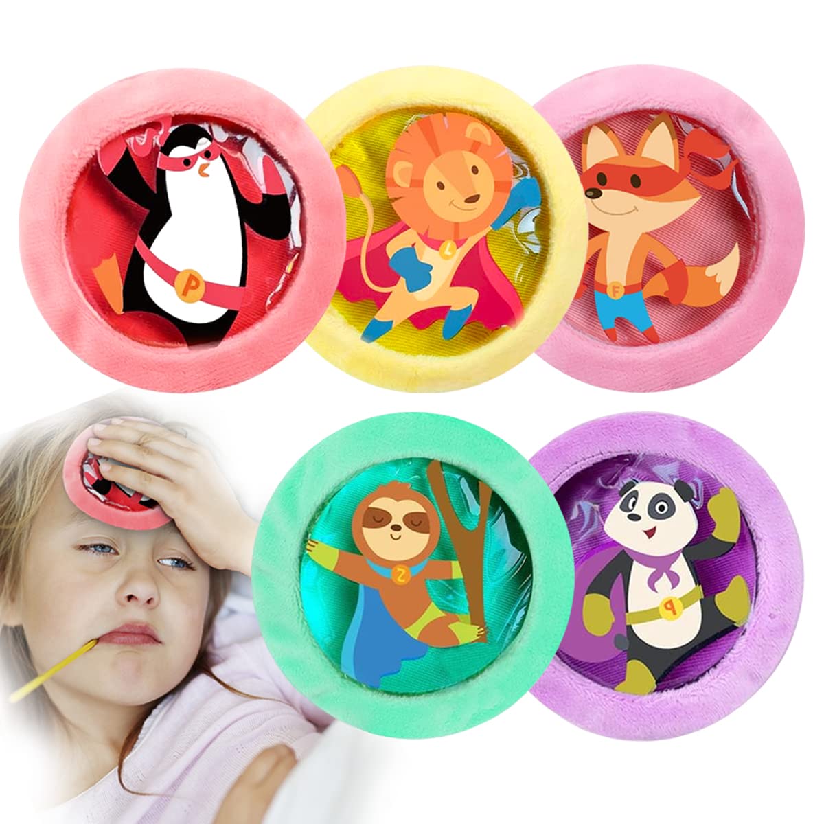 Kids Ice Pack, Hot or Cold Pack Gel Cooling Pad, Reusable for Injuries Medical Health,Swelling and Pain Relief, Tired Eyes, Child Injury, Headache, Sinus Relief (5 pcs)