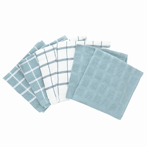 Ritz 100% Terry Cotton, Highly Absorbent Dish Cloth Set, 12” x 12”, 6-Pack, Dew