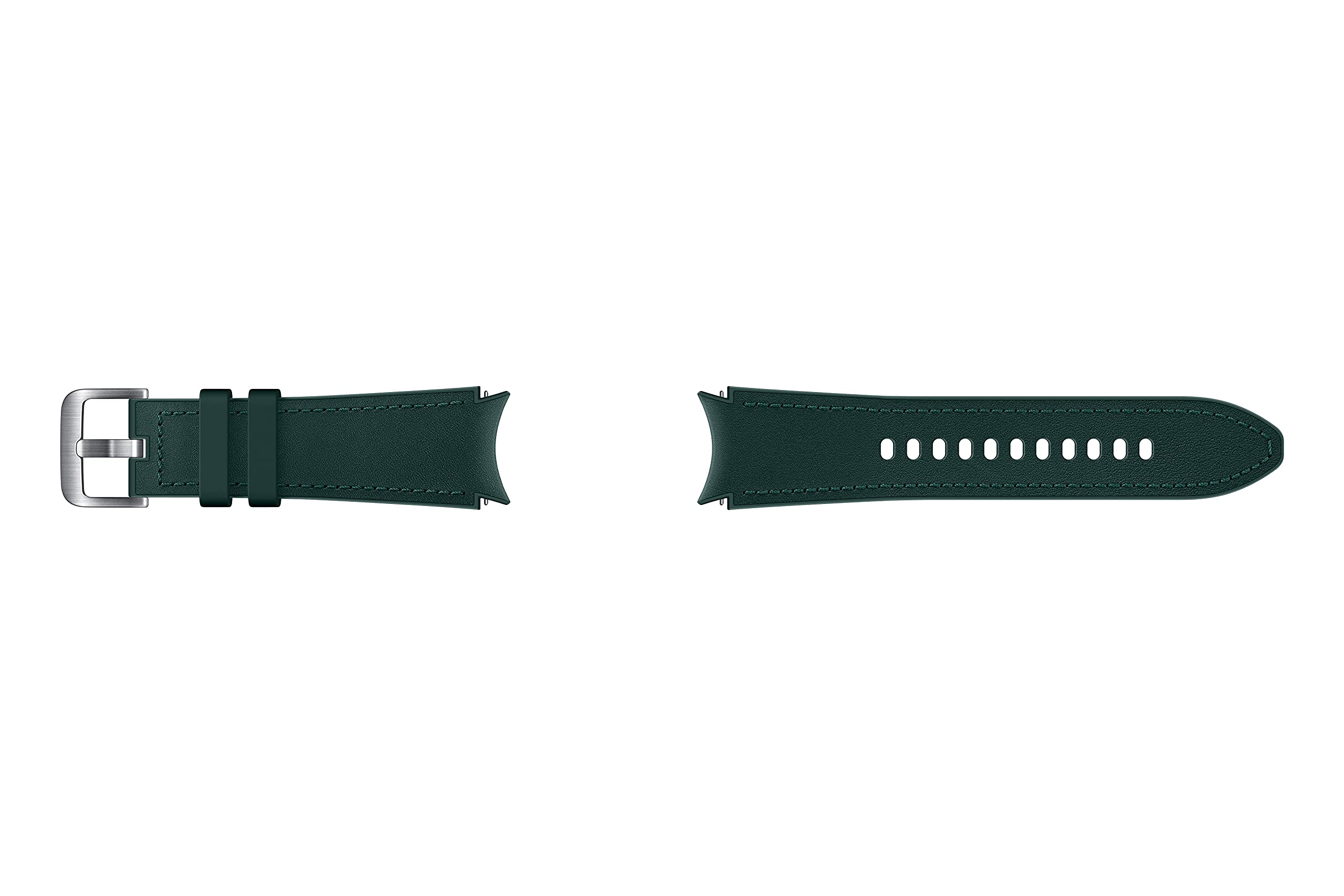 Samsung Electronics Hybrid Leather Silicone Watch Band Strap Small/Medium, for Galaxy Watch 4 and Galaxy Watch 4 Classic (US Version),Green,ET-SHR88SGEGUJ
