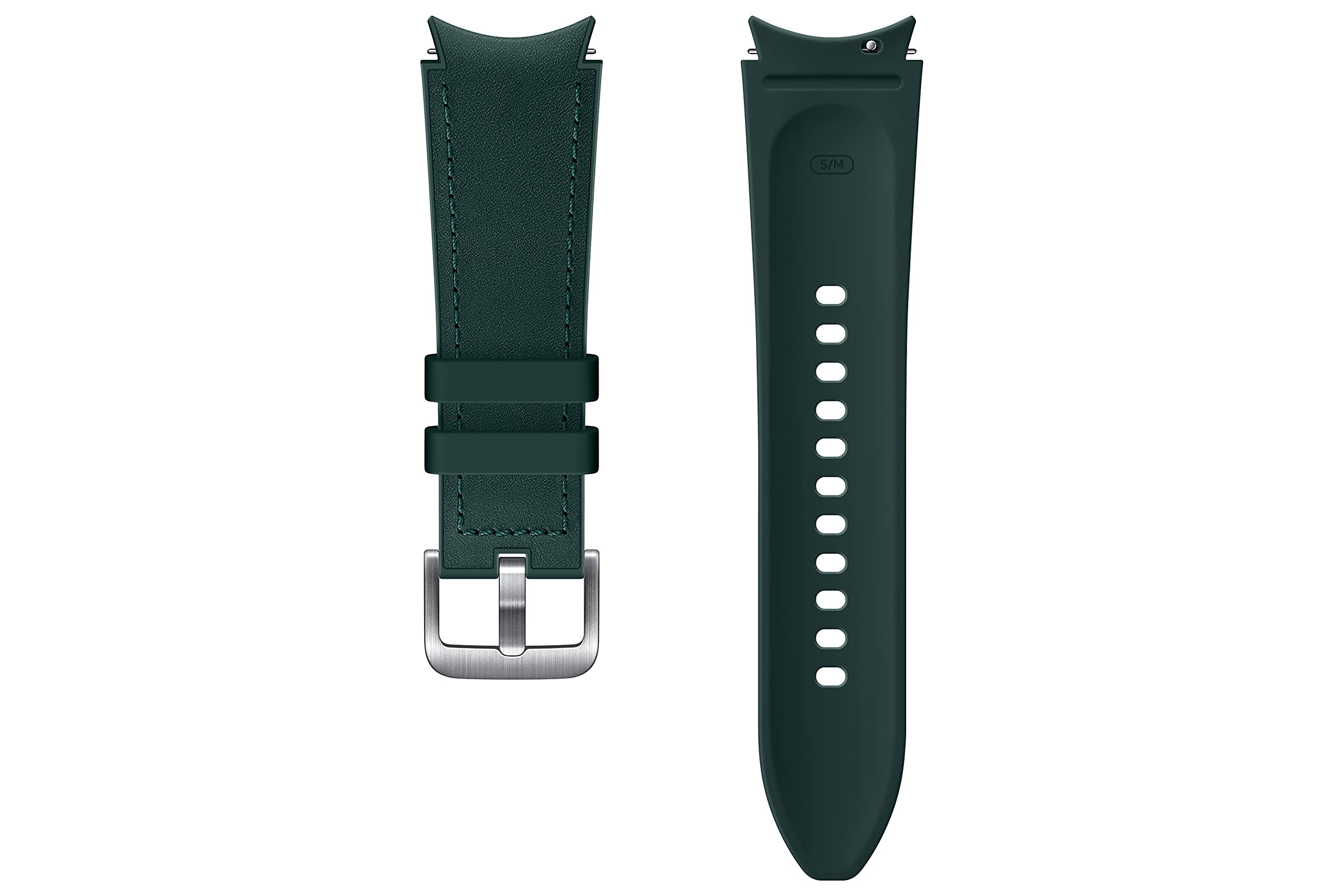 Samsung Electronics Hybrid Leather Silicone Watch Band Strap Small/Medium, for Galaxy Watch 4 and Galaxy Watch 4 Classic (US Version),Green,ET-SHR88SGEGUJ