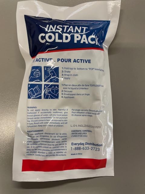 AFFORDTEX Instant Cold Pack –6 Count Disposable 7.5 x 4.5 Inches Ice Packs – Must Have Medical Supplies for Outdoor Activities – Ice Packs Ideal for Injuries, Inflammation, Sprains, Strains