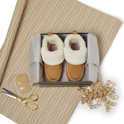 Dearfoams Women's Alpine Moritz Outdoor Arch Support House Shoe Bootie Slipper, Whiskey, 8-9