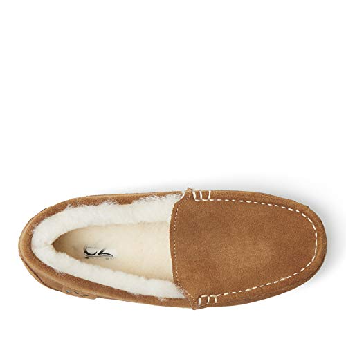 EZ Feet Women's Indoor Outdoor Shearling Breathable Slip-On Suede Moccasins Slippers Size 7 Chestnut