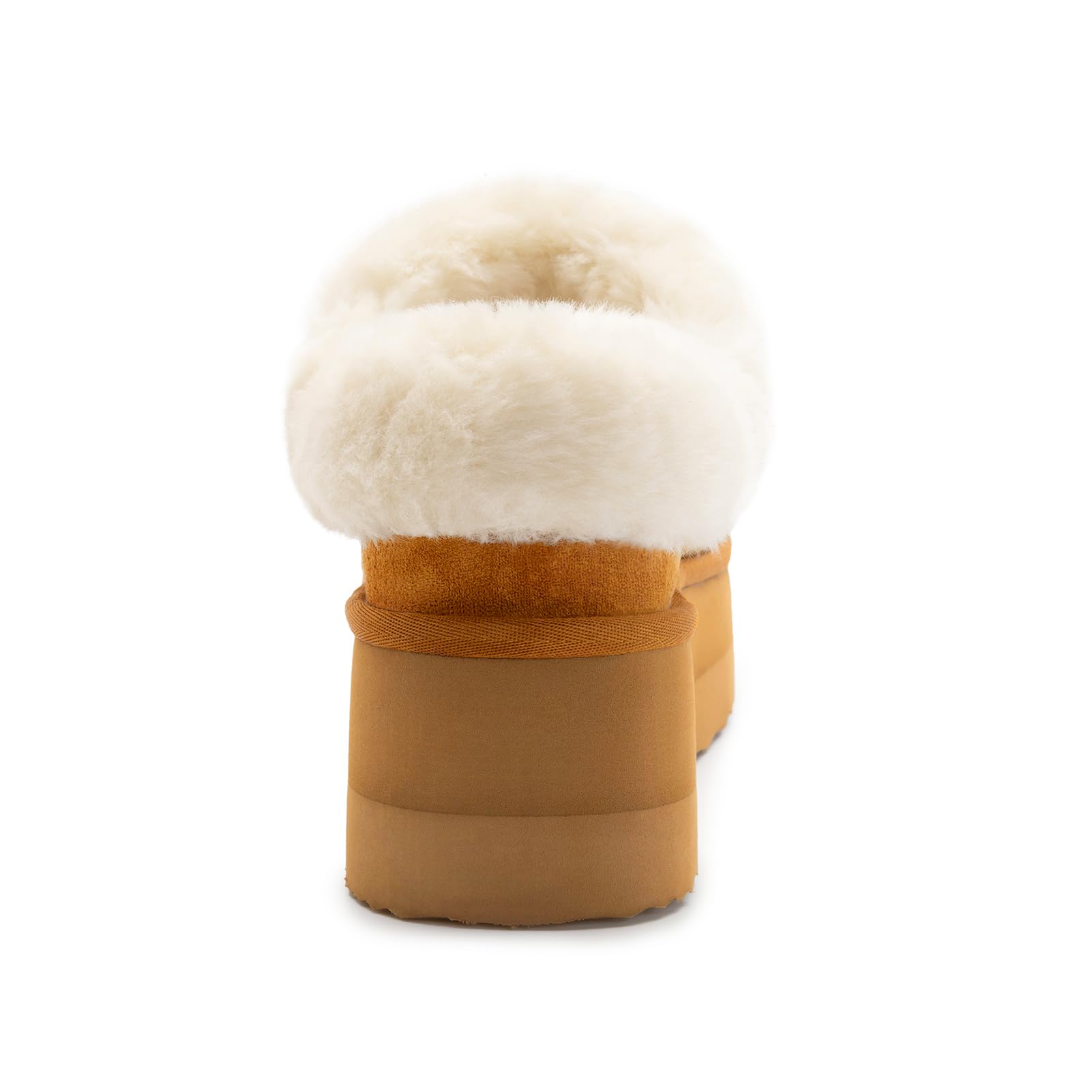 Athlefit Platform Slippers for Women Fluffy Indoor and Outdoor Beedroom Fuzzy House Slippers Chestnut Size 8