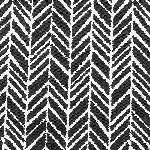 Pillow Perfect Outdoor/Indoor Herringbone Night Square Corner Chair Cushion, 36.5" x 18", Black