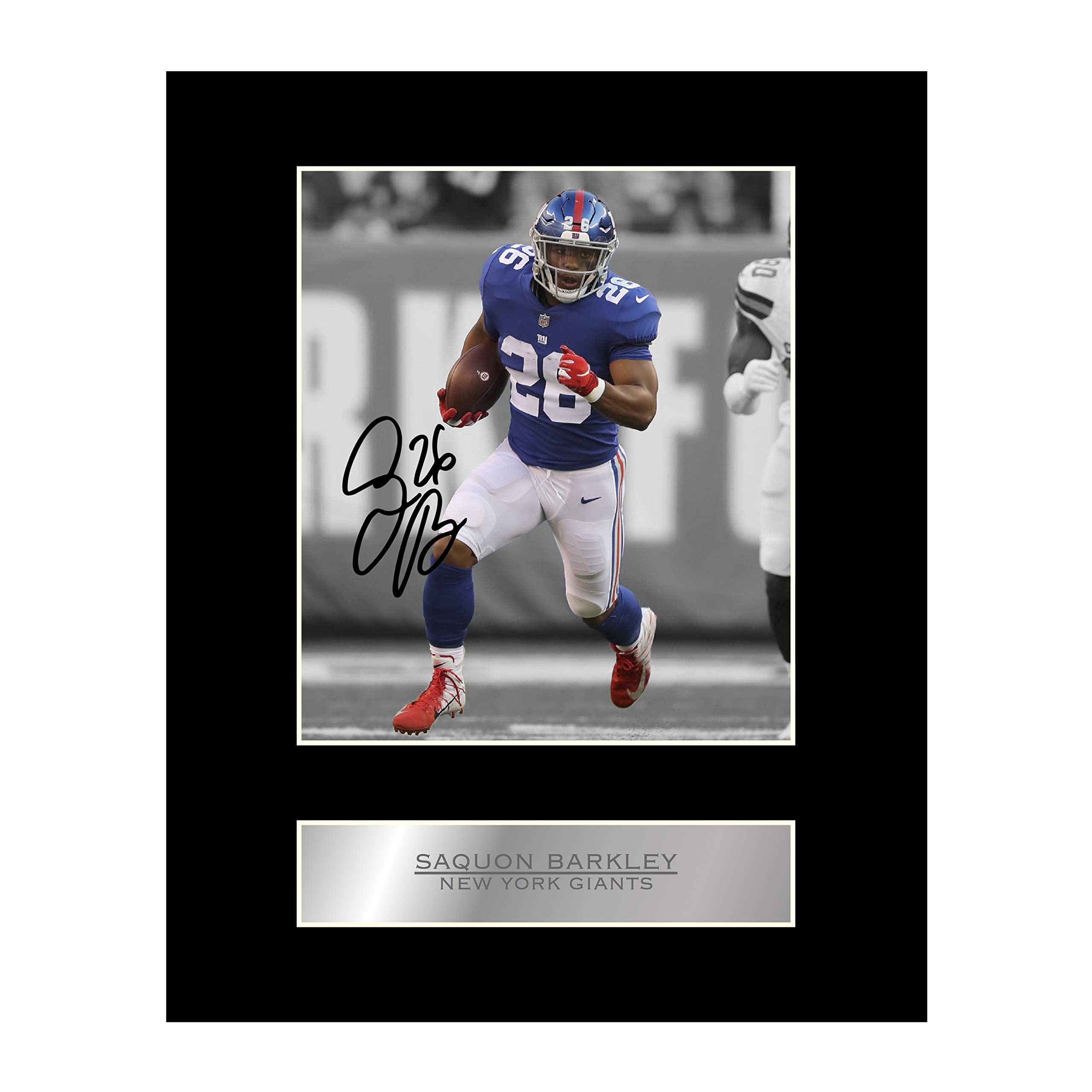 iconic pics Saquon Barkley Print Signed Mounted Photo Display #05 Printed Autograph Picture Print