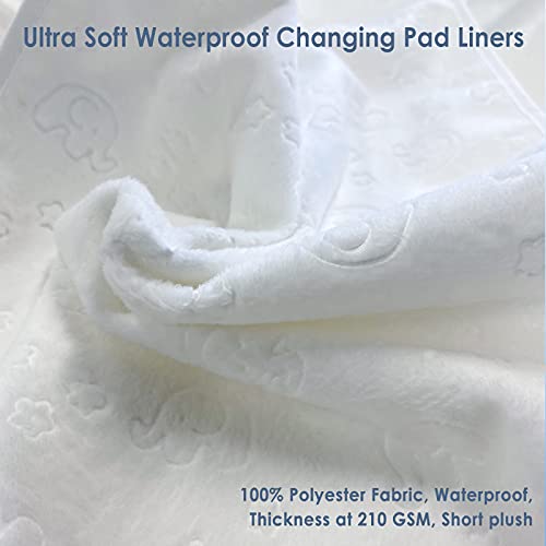 Truwelby Contoured Diaper Changing Pad with 3 Pack Ultra Soft Plush Liners, Baby Changing Pad Cover Waterproof Hypoallergenic Washable