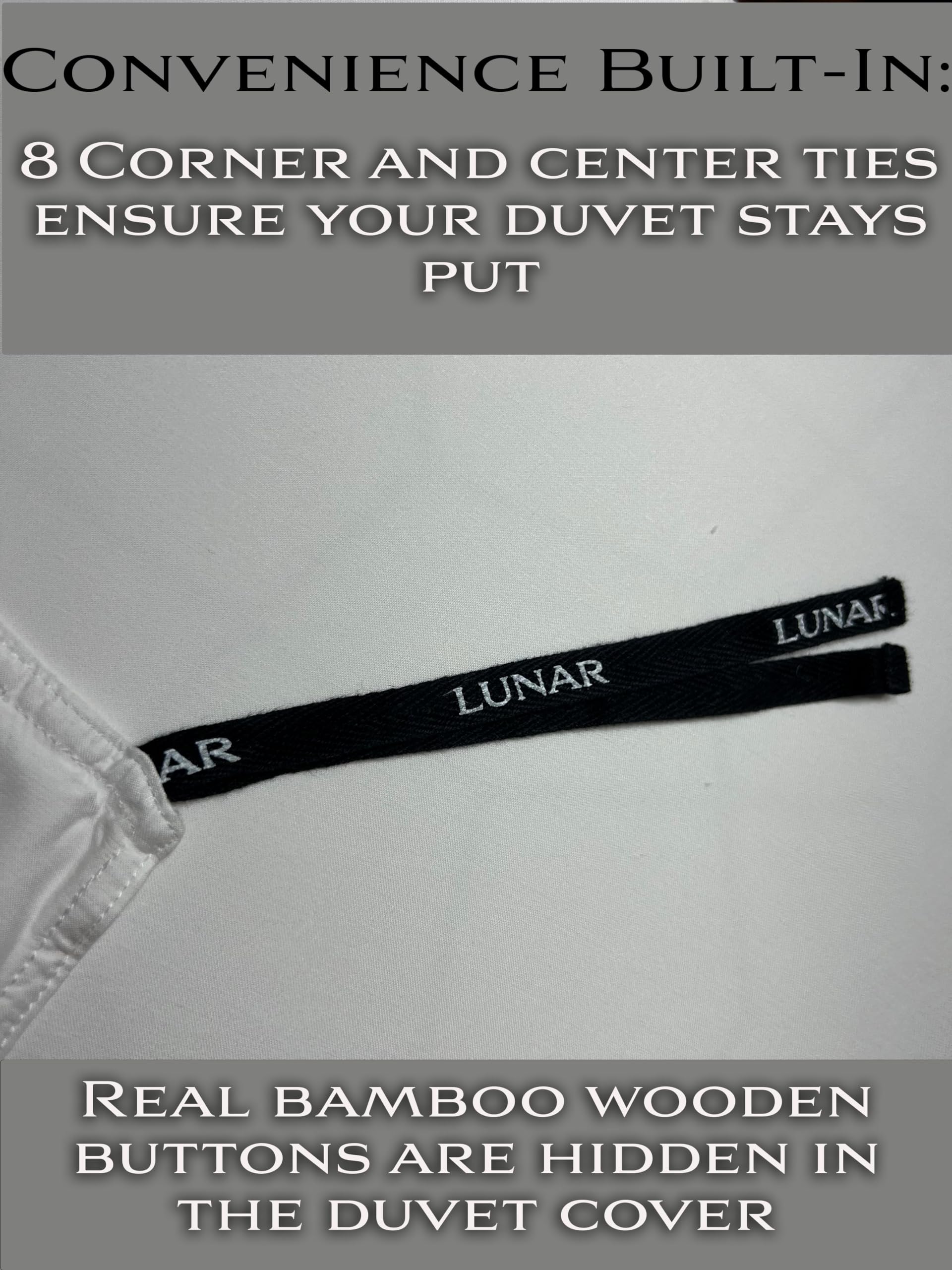 Lunar - 100 Percent Rayon Derived from Bamboo - 400 Thread Count, Eight Corner Ties, Breathable & Soft as Silk- Ideal Duvet Cover for Hot Sleepers