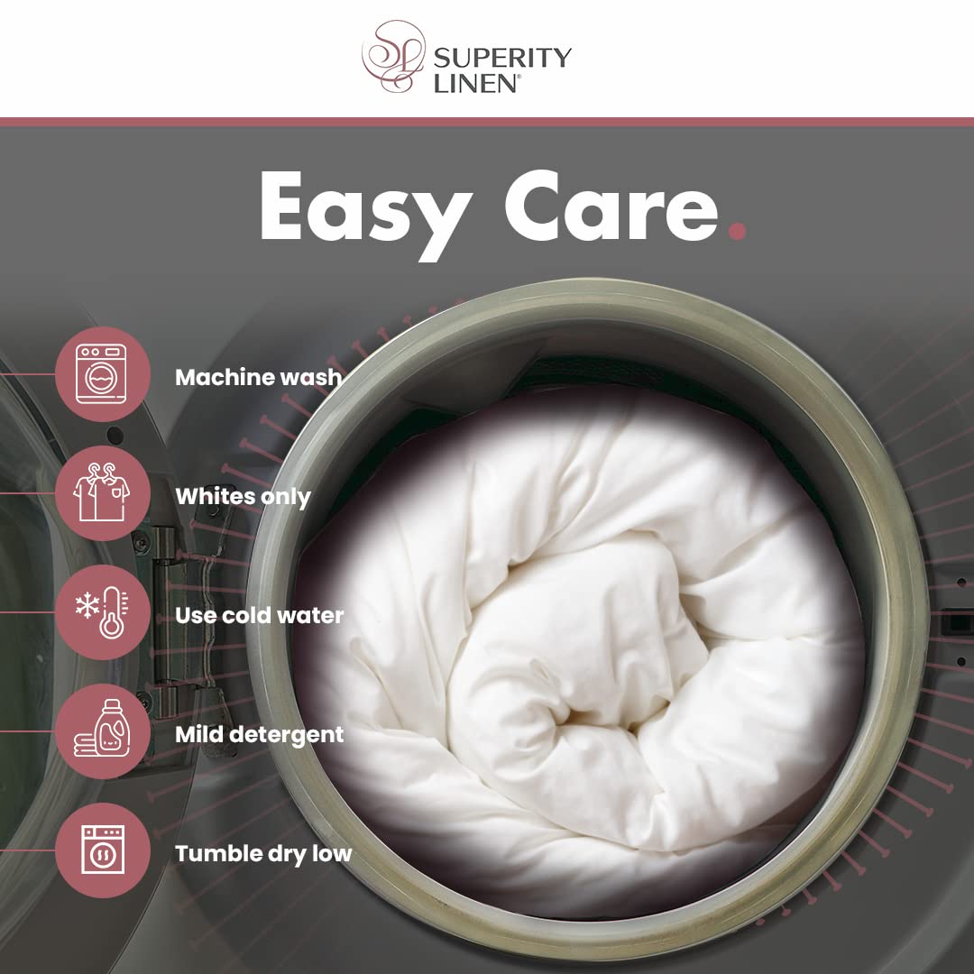 Superity Linen Duvet Cover Twin Size - Soft, Breatheable, Comfortable, and Allergy Free - Protects Comforter Against Dust, Dirty, and Stains - 100% Cotton - 200 Thread Count - (68 X 86)