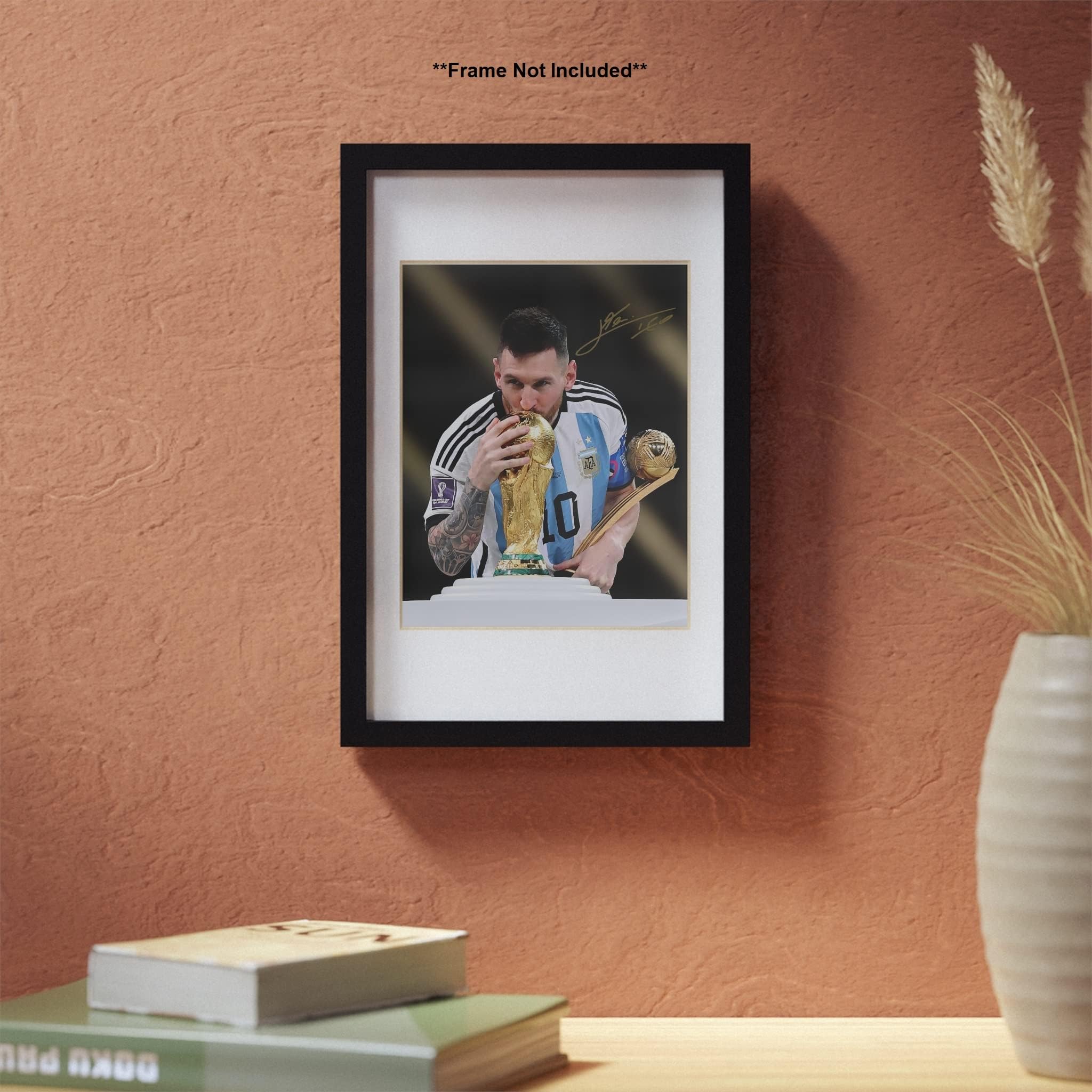 Ikonic Fotohaus Lionel Messi Argentina Goat Signed Photo Autograph Print Wall Art Home Decor