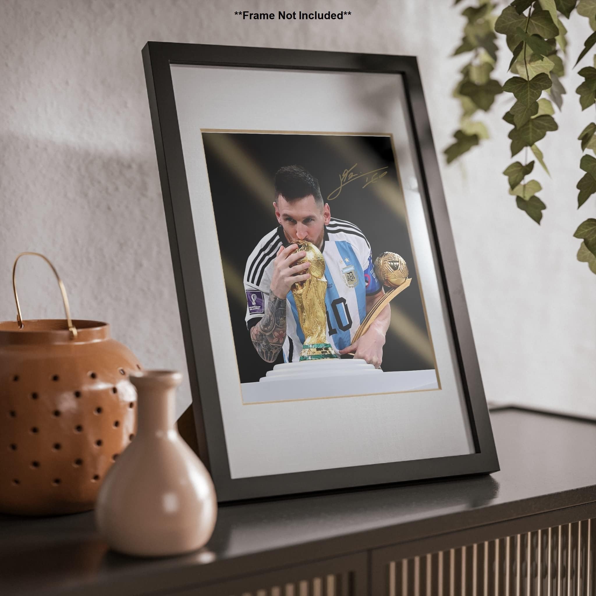 Ikonic Fotohaus Lionel Messi Argentina Goat Signed Photo Autograph Print Wall Art Home Decor