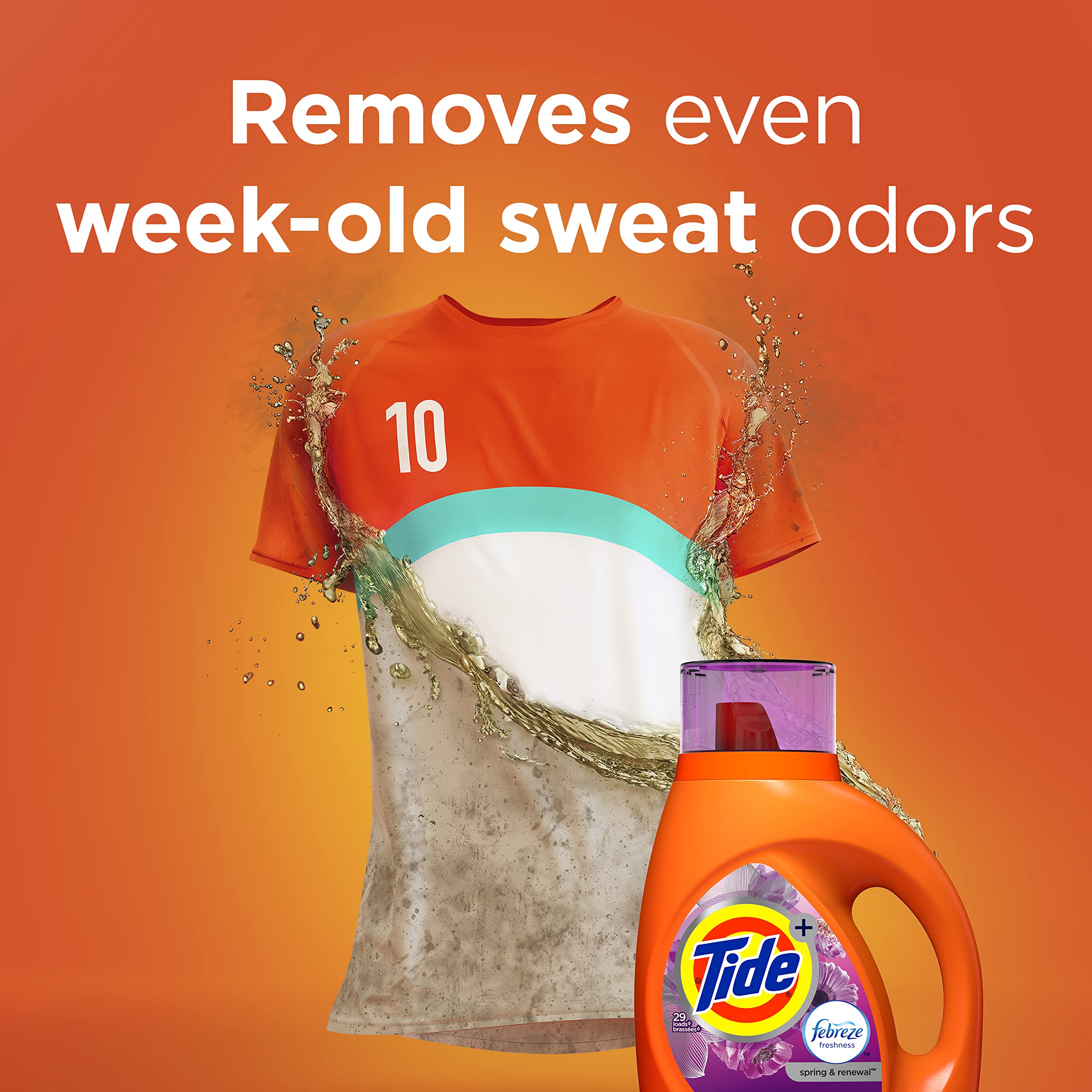 Tide Plus Febreze Freshness Spring & Renewal HE Turbo Clean Liquid Laundry Detergent, 92 fl oz, 59 Loads