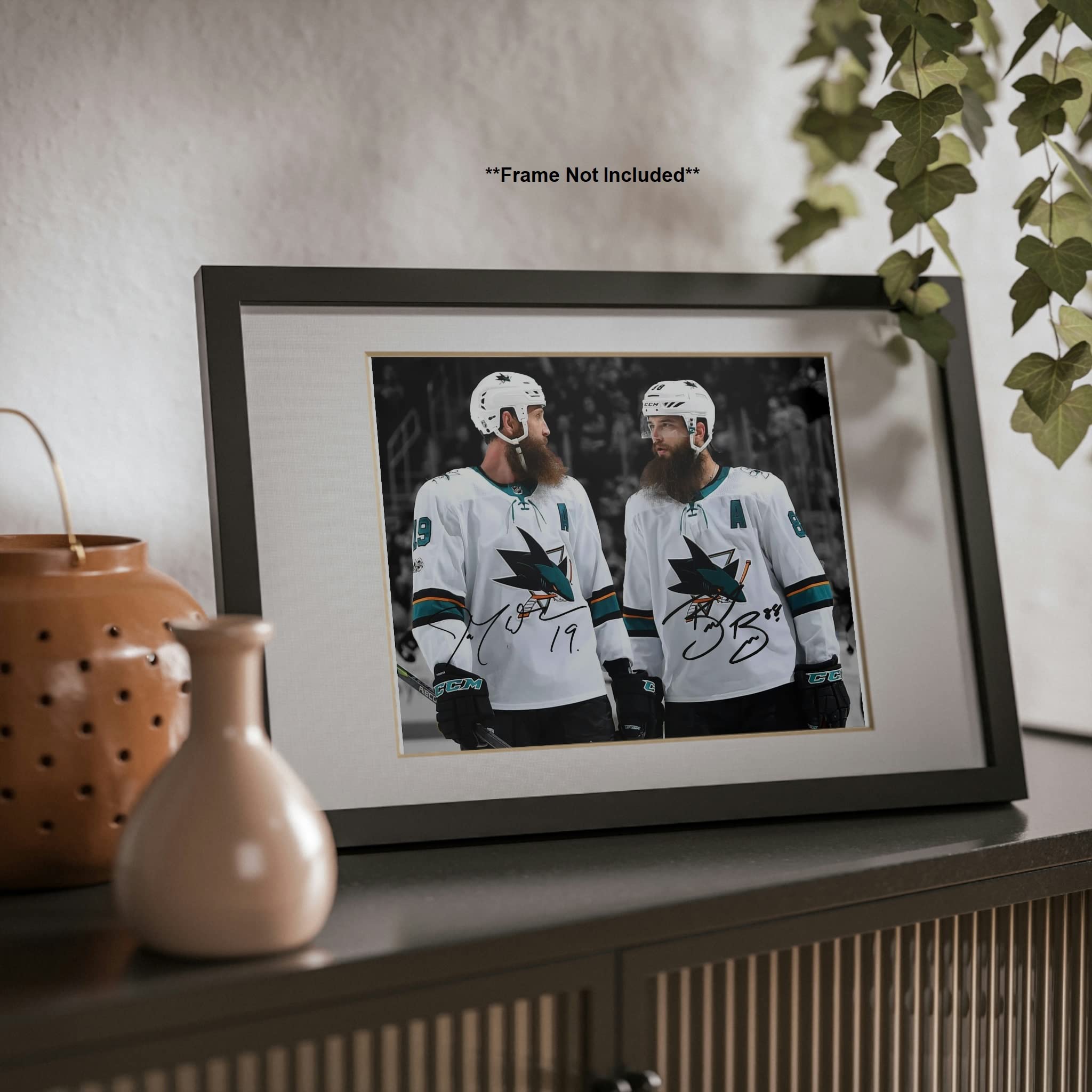 Ikonic Fotohaus Joe Thornton Brent Burns Signed Photo Autograph Print Wall Art Home Decor