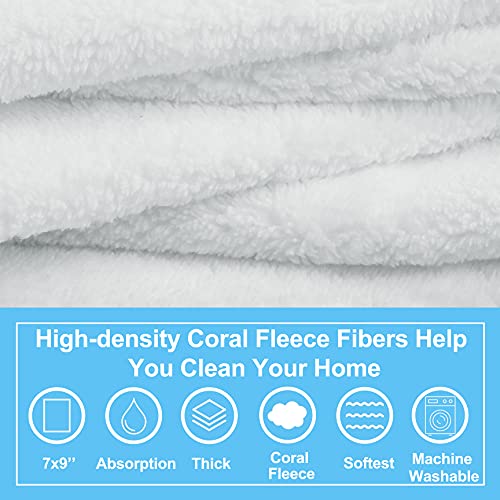 Max K Dish Cloths - Absorbent, Soft, Quick-Drying Kitchen Towels - Coral Fleece Reusable Cleaning Dishcloths Set for Hands, Dishes, Counters, Table, Dinnerware - Lint-Free - 24-Pack White