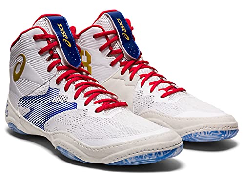 ASICS Men's JB Elite IV Wrestling Shoes, 9, White/Rich Gold