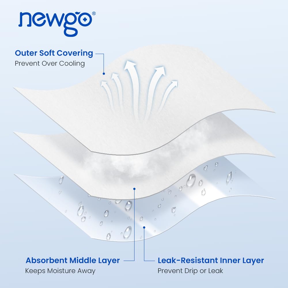 NEWGO Refillable Ice Bags with Clamp Closure [Pack of 2] Large 7 X 4.6, Reusable Easy Filling Hospital Ice Pack with Soft Outer Covering and Leak Resistant Inner Layer
