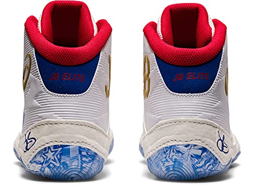 ASICS Men's JB Elite IV Wrestling Shoes, 9, White/Rich Gold