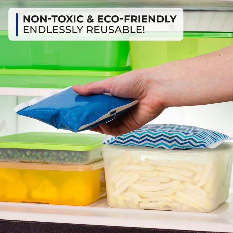 Thrive Ice Packs for Lunch Bags (4-Pack) - Reusable Soft Gel for Camping, Beach, Picnics, Injuries, and Cooler
