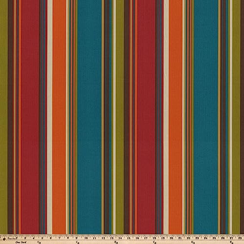 Pillow Perfect Reversible Floral Stripe Indoor/Outdoor Solid Back 1 Piece Square Corner Chair Cushion with Ties, Deep Seat, Weather, and Fade Resistant, 36.5" x 18", Brown/Orange Annie, 1 Count