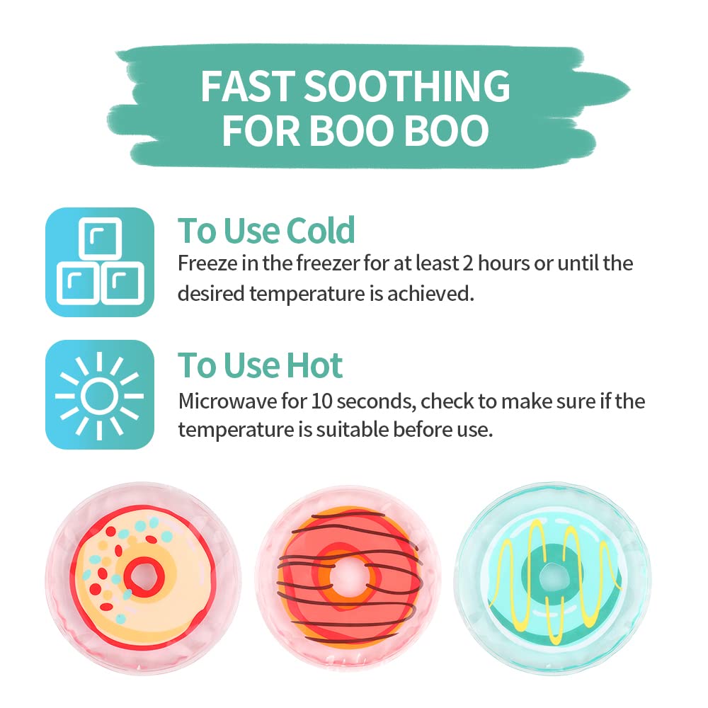 NEWGO Kids Ice Pack for Boo Boo, 3 Pack Gel Ice Pack Toddler Ice Pack for Children Kids Injuries, Pain Relief, Bruises, Swelling, Wisdom Teeth - 4.52" x 4.52"