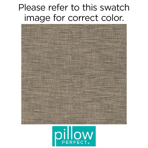Pillow Perfect Remi Solid Indoor/Outdoor One Piece Chair Cushion Deep Seat, Weather and Fade Resistant, Round Corner - 40.5" x 21", Grey