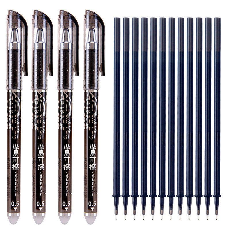 30Pcs Erasable Pens 0.5mm Black Ink Pen Refill Set for School Supplies Student Writing Exam Stationery Pens