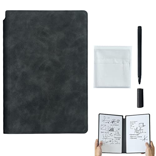 naixue Dry Erase Notepad - 6.3 X 9.53 Inch Leather Dry Erase Notepad Set - Erasable A5 Meeting Lapboard for Group Discussions