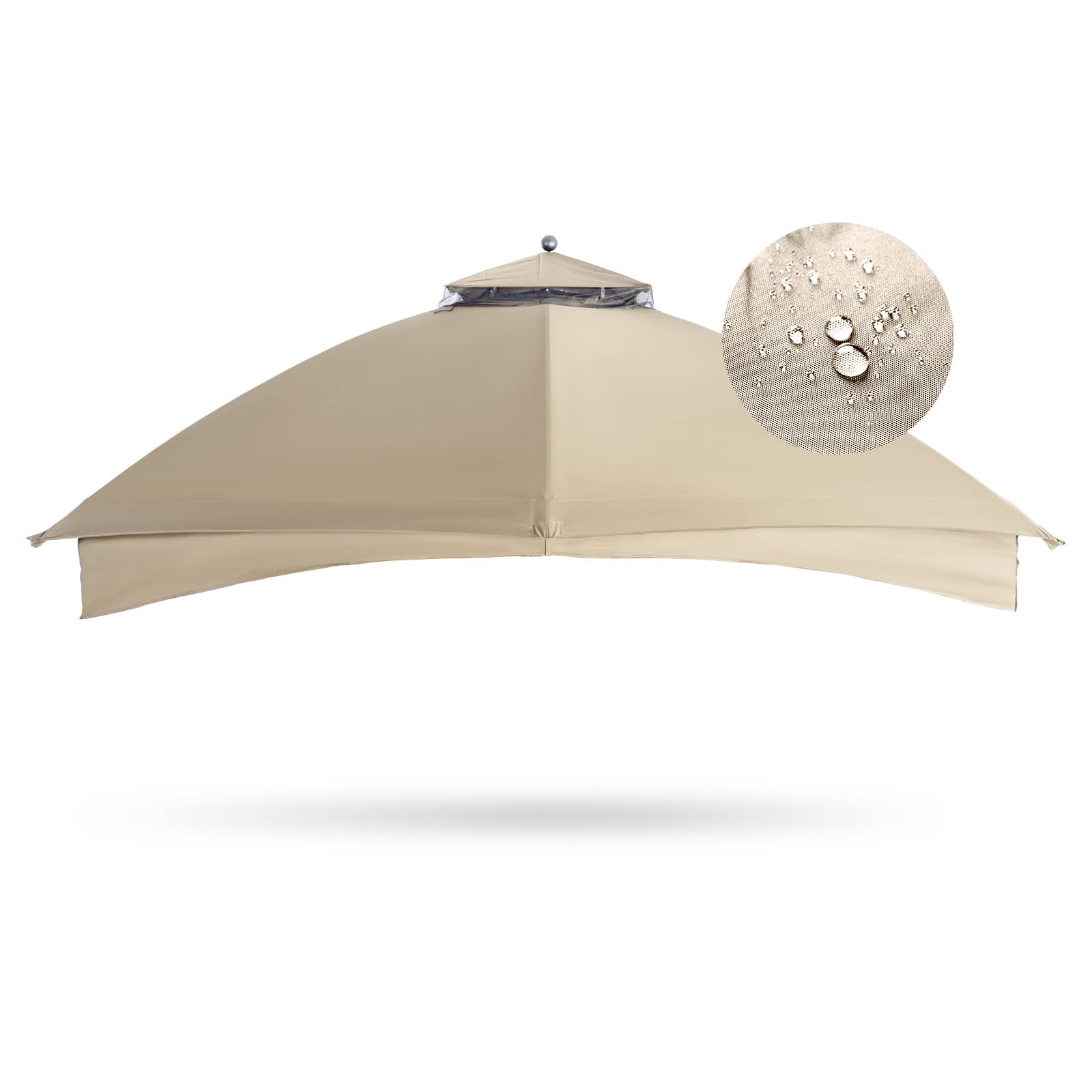 EasyLee 10x12 Gazebo Replacement Canopy, Double Teir Sunshade Polyester Soft Top Cover 10'x12' Gazebo #GF-12S004B-1(Beige)