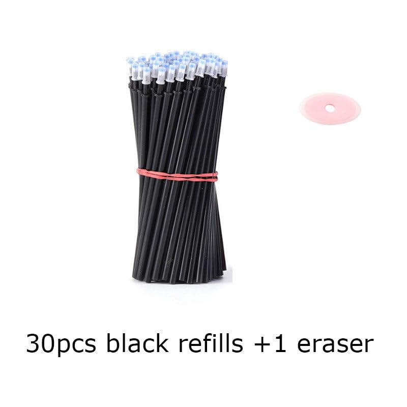 30Pcs Erasable Pens 0.5mm Black Ink Pen Refill Set for School Supplies Student Writing Exam Stationery Pens