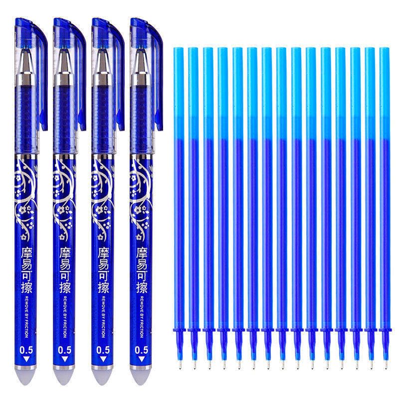 3Pcs Erasable Pens 0.5mm Black Ink Pen Refill Set for School Supplies Student Writing Exam Stationery Pens