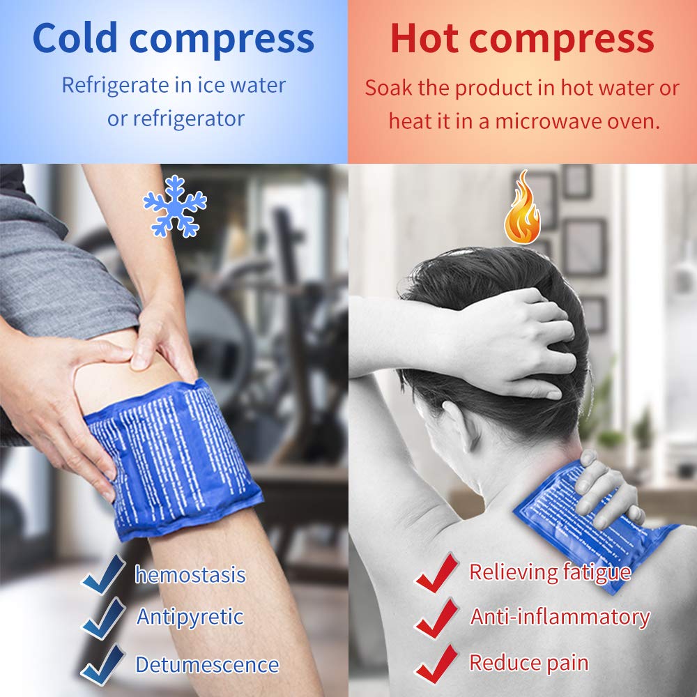 Gel Ice Packs for Injuries- Adjustable Wrap for Pain Relief Ice Pack+Heat Pack , Non-Toxic Smooth Reusable, Support Rehabilitation, Flexible Therapy - Shoulder, Back, Knee, Neck, Ankle, Jaw & More,