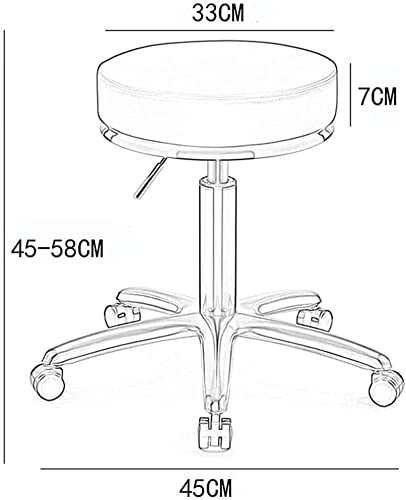 Bar Stool Adjustable Swivel Lift Saddle Stool Beauty Barber Shop Manicure Work Chair with Gold Stainless Steel Base Rolling Dining Chair Desk Office Chair for Kitchen Salon,Dark brown