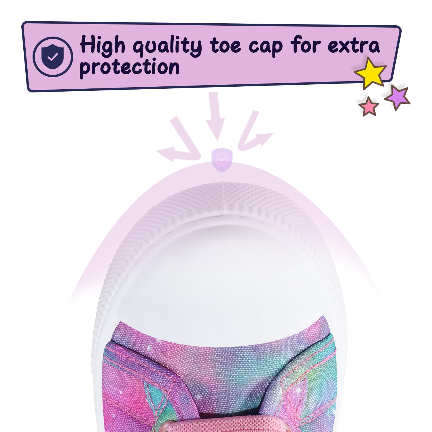 K KomForme Toddler Sneakers Girls Canvas High Top Walking Shoes with Hook and Loops Colorful
